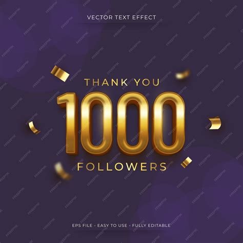 Premium Vector Vector Thank You Post For 1000 Social Media Followers