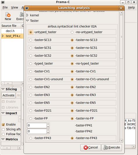 taster s options on the frama c gui download scientific diagram