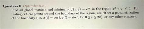 Solved Question Optimization Find All Global Maxima And Chegg