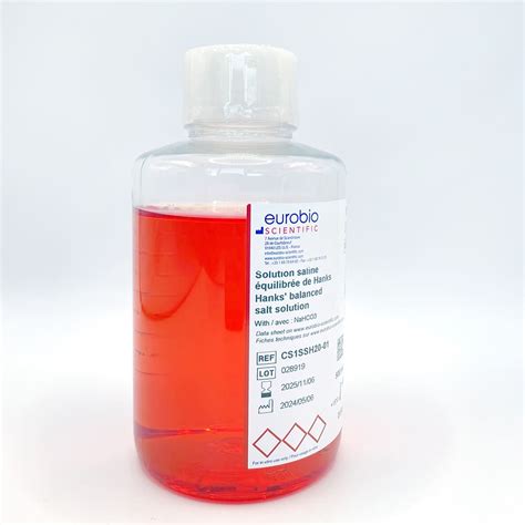 Hanks Balanced Salt Solution Hbss 1x Eurobio Scientific