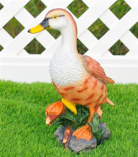 Садова фігура качка на камені — ціна 753 грн у каталозі Садові скульптури Купити товари для дачі
