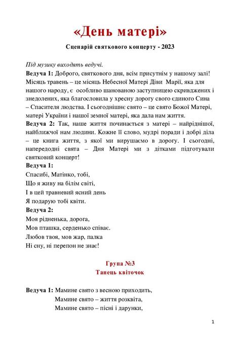 сценарій концерту до свята День матері Конспект Дошкілля
