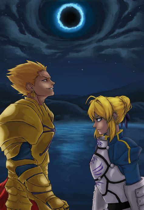 Gilgamesh and Saber by jisan1 on DeviantArt