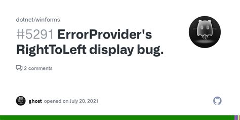 Errorproviders Righttoleft Display Bug · Issue 5291 · Dotnetwinforms · Github