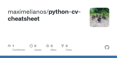 Github Maximelianospython Cv Cheatsheet