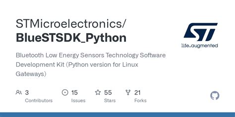 GitHub STMicroelectronics BlueSTSDK Python Bluetooth Low Energy Sensors Technology Software