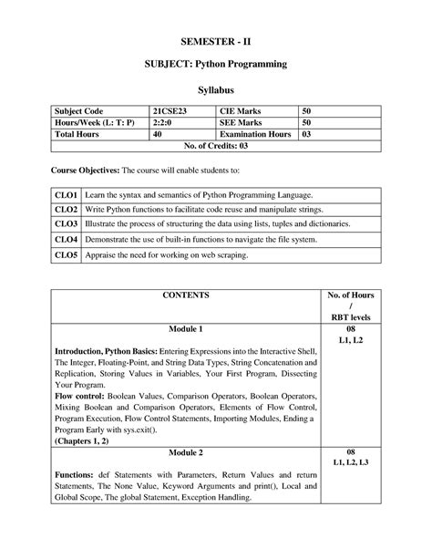 21cse23 Python Programming Syllabus Computer Science And Engineering