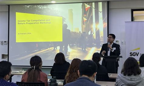 Happening Now Sgv Tax Partner Michael A Madlangbayan Conducts The Income Tax Computation And