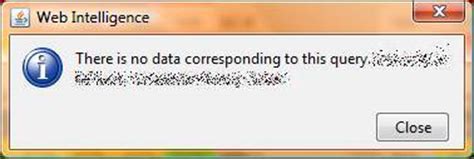 Business Objects Report No Data To Retrieve Message Understanding And Suppressing Business