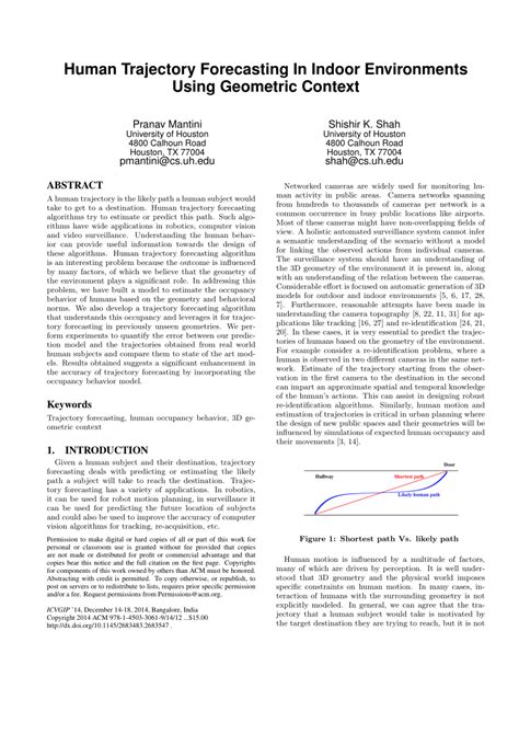 Pdf Human Trajectory Forecasting In Indoor Environments Using Geometric Context