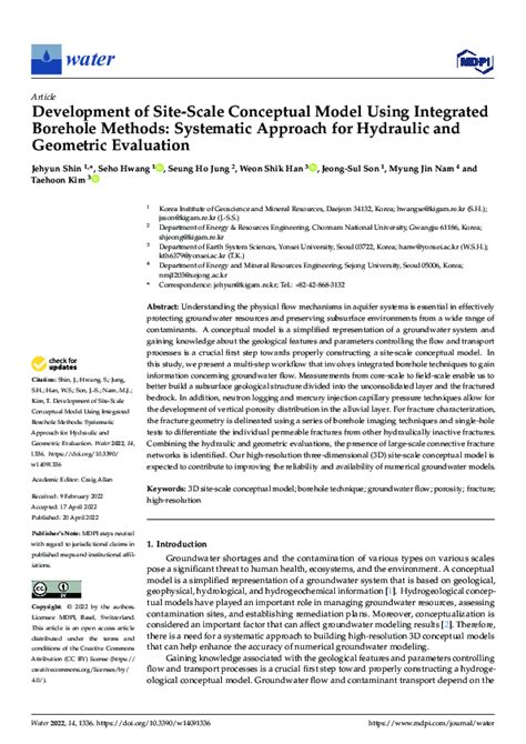 Pdf Development Of Site Scale Conceptual Model Using Integrated Borehole Methods Systematic