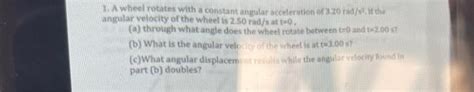 Solved A Wheel Rotates With A Constant Angular Chegg