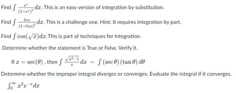 Solved Et Find S Dx This Is An Easy Version Of Integration Chegg Com