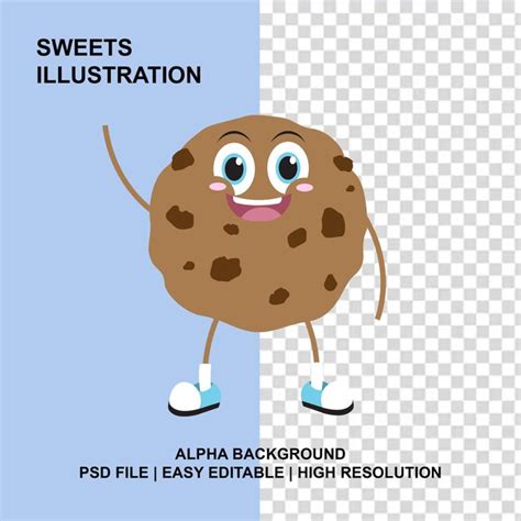 Premium Psd Cookie Character Illustration