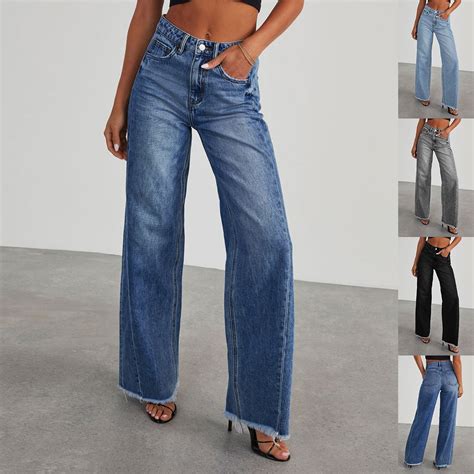 Highrise Wide Leg Denim Jeans Xpresswift