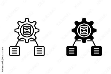 Nlp Thin Line Icon With Speech Bubbles And Circuits With Gear Vector Illustration Symbol For Ai