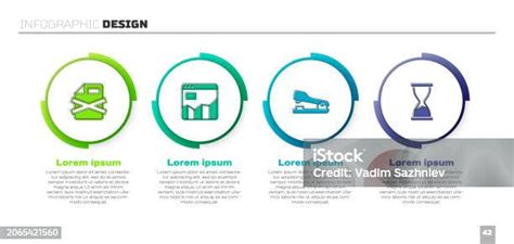 set delete file document graph chart infographic stapler and old