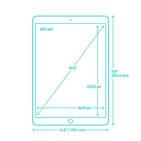 Apple Ipad Dimensions And Drawings Dimensionsguide