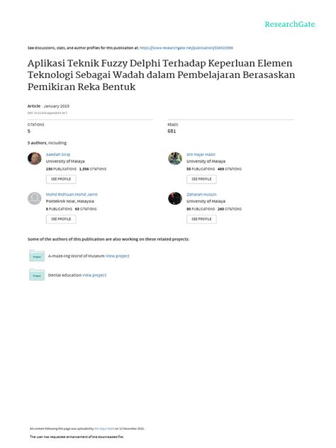 aplikasi teknik fuzzy delphi terhadap keperluan el pdf