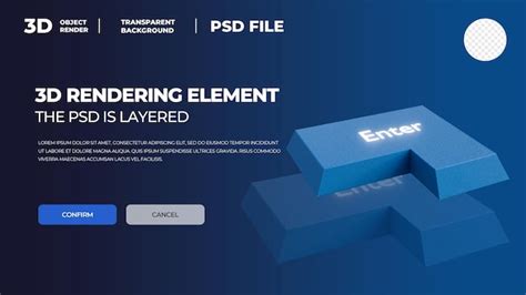 Premium Psd 3d Render Element Tech Banner With Enter