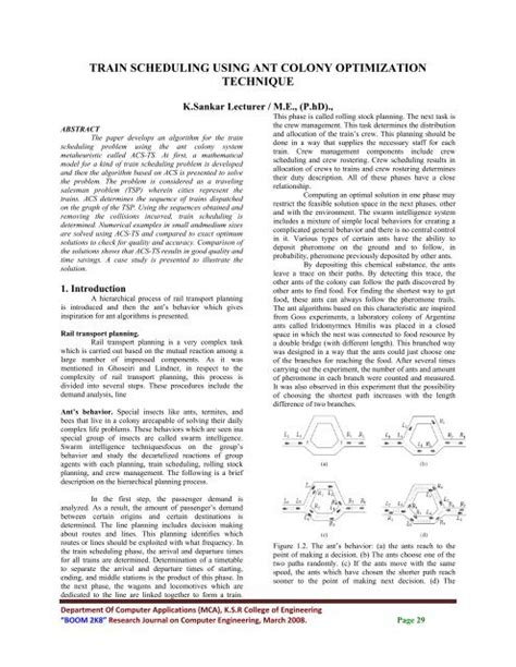 Train Scheduling Using Ant Colony Optimization Technique