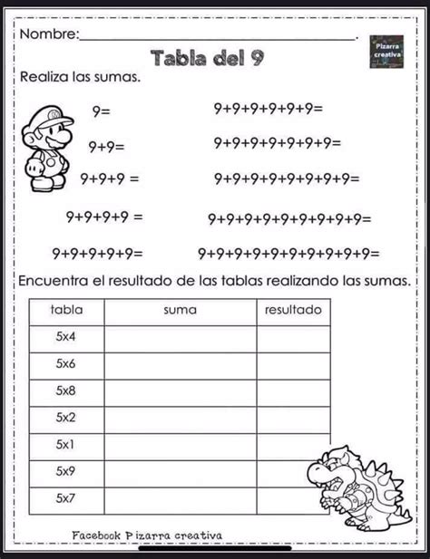 Cuadernillo Tablas De Multiplicar Super Mario Artofit