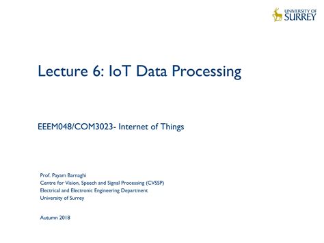 Lecture IoT Data Processing PPT Internet Of Things Internet