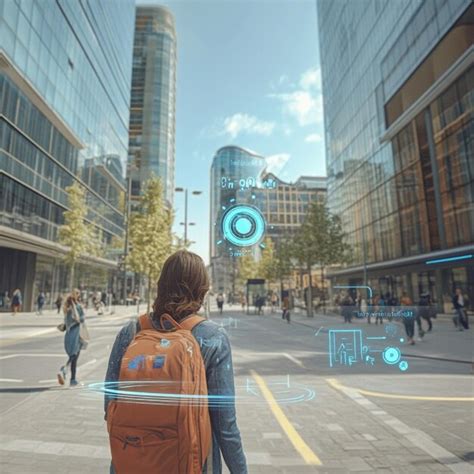 a visual of a user navigating a city with ar navigation overlay2