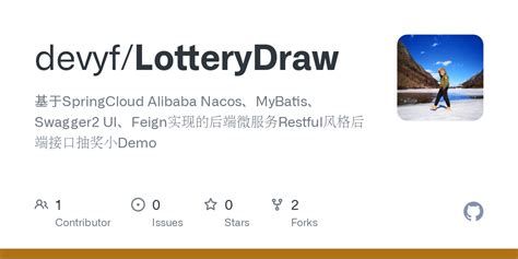 GitHub devyf LotteryDraw 基于SpringCloud Alibaba NacosMyBatisSwagger UIFeign实现的后端微服务Restful