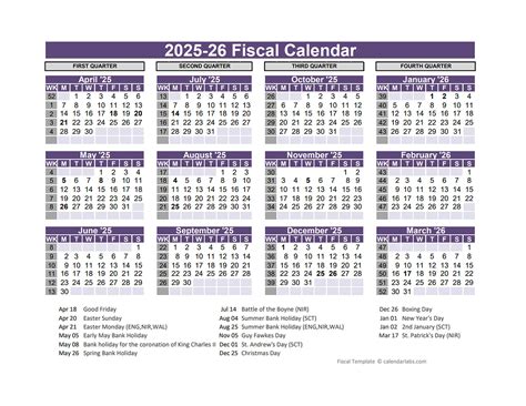 Fiscal Year 2025 Calendar Printable King Printables