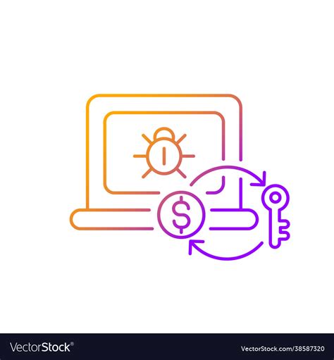 Ransomware Gradient Linear Icon Royalty Free Vector Image