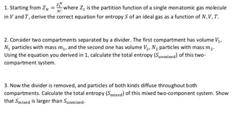 Starting From Zn Where Z Is The Partition Chegg