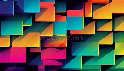 A Pattern Of Overlapping Rectangles In Bright Colors With A Gradient Effect Generative Ai