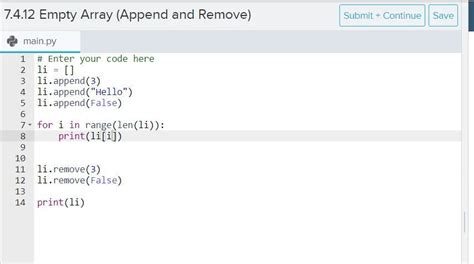 734 Empty Array Pushpop Codehs