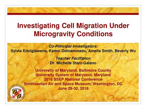 Investigating Cell Migration Under Microgravity Conditions Ppt Download