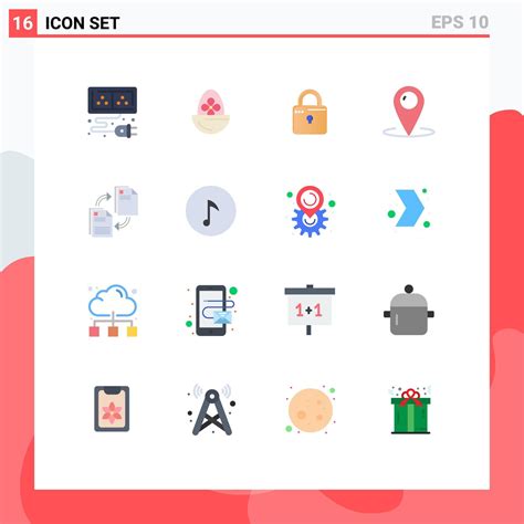 16 Thematic Vector Flat Colors And Editable Symbols Of Service Customer Food Contact Security