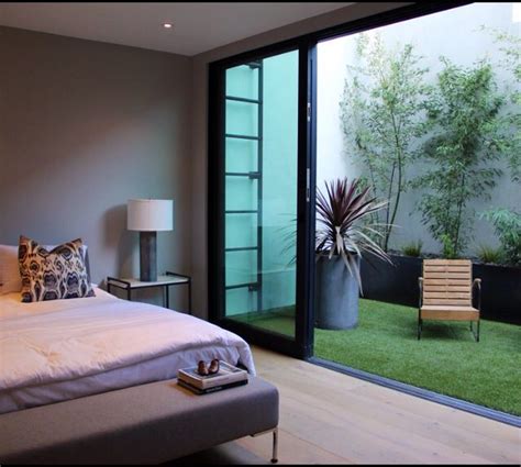 Great Idea To Use Artificial Grass For This Bedroom Patio Small