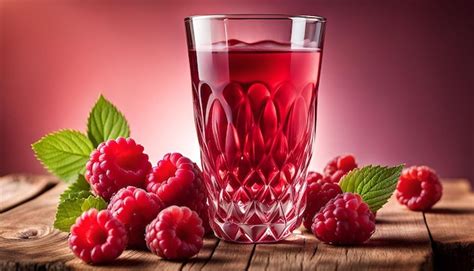Raspberry Juice With A Slice Of Raspberry Premium Ai Generated Image