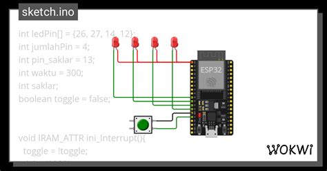 Running Led Interrupt Wokwi Esp32 Stm32 Arduino Simulator
