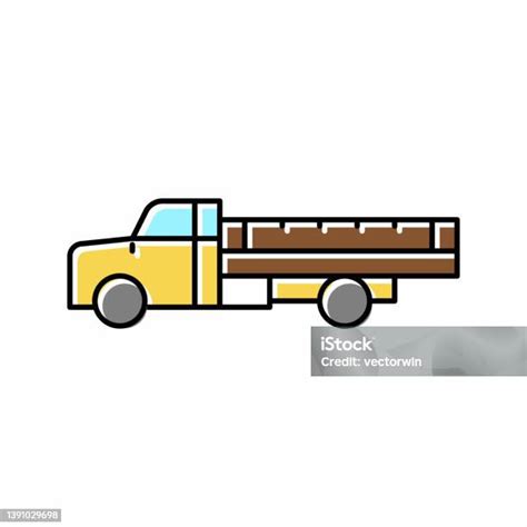 트럭 농장 수송 색상 아이콘 벡터 일러스트레이션 건초 포장기에 대한 스톡 벡터 아트 및 기타 이미지 건초 포장기 기계류 농부 Istock