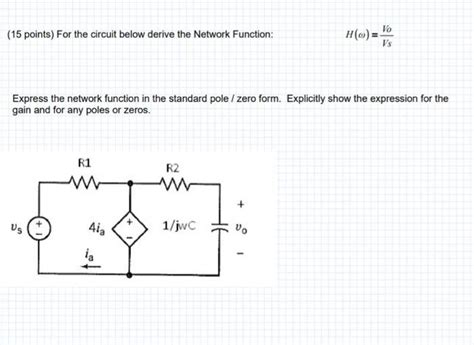 solved 15 points for the circuit below derive the network