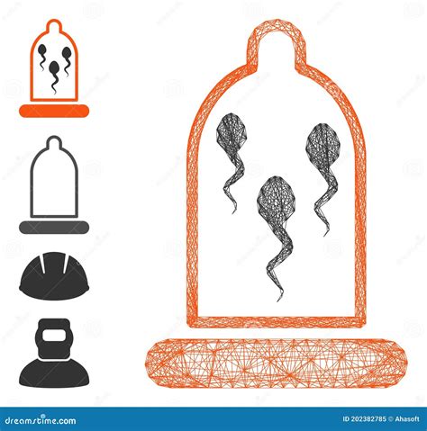 Linear Sperm In Condom Vector Mesh Stock Vector Illustration Of Connection Pattern 202382785