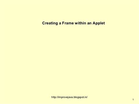 creating a frame within an applet