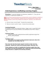 Scaffolding Learning Targets For Enhanced Babe Understanding Course Hero