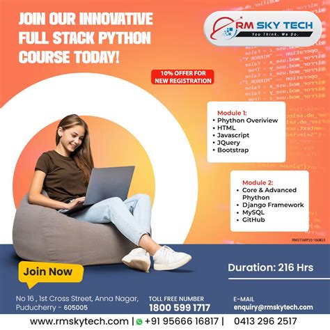 Rm Skytech Puducherry On Linkedin Full Stack Python Developer Course