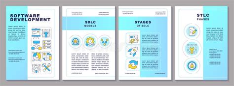 Software Development Stages Brochure Layout Stock Vector Illustration