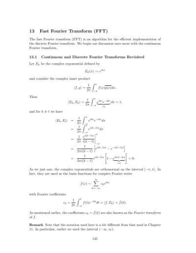Fast Fourier Transform FFT
