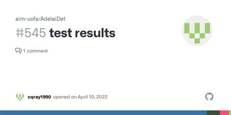 Test Results · Issue 545 · Aim Uofaadelaidet · Github