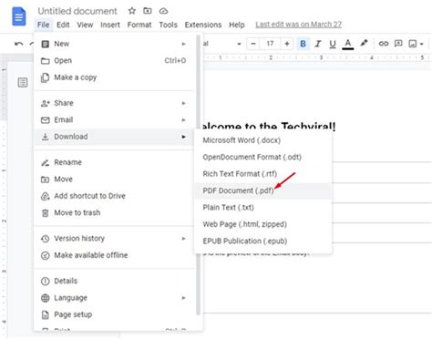 How To Convert A Google Doc To PDF In