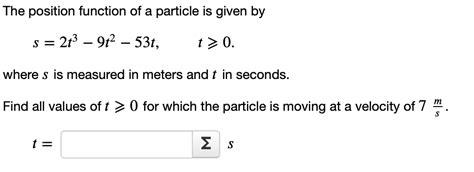 Solved The Position Function Of A Particle Is Given
